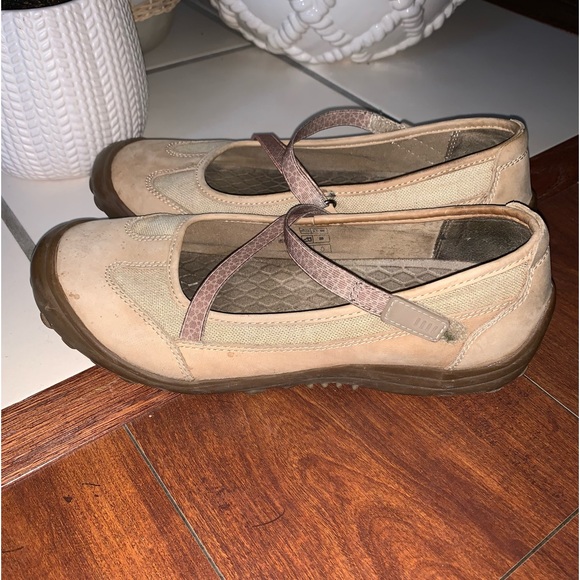 Lands' End | Shoes | Lands End Tan Leather And Linen Shoe Size 9 | Poshmark